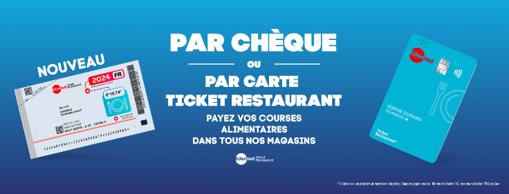 Carte ticket restaurant : payez vos courses dans nos magasins