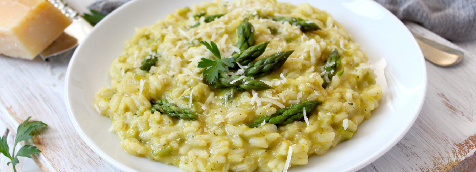 Risotto aux asperges et tuile au parmesan : recette ALDI